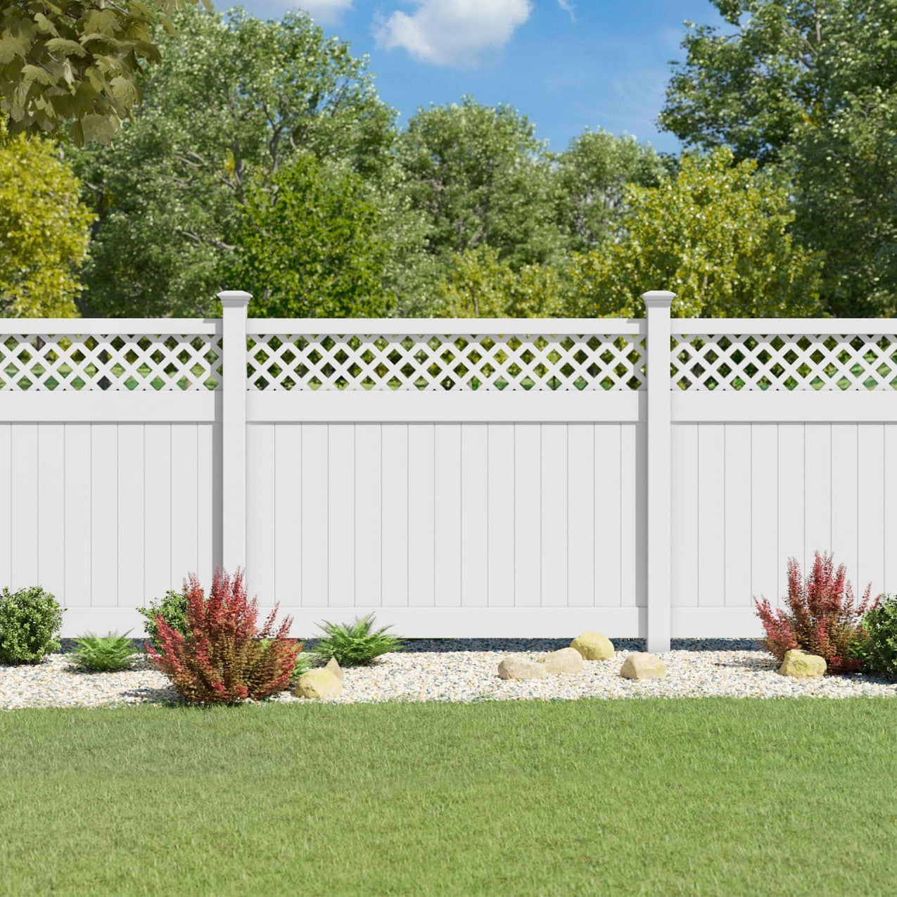 Free Standing Vinyl Lattice Fence Panels